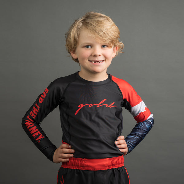 Kids' The Wave Jiu Jitsu Rash Guard | Gold BJJ